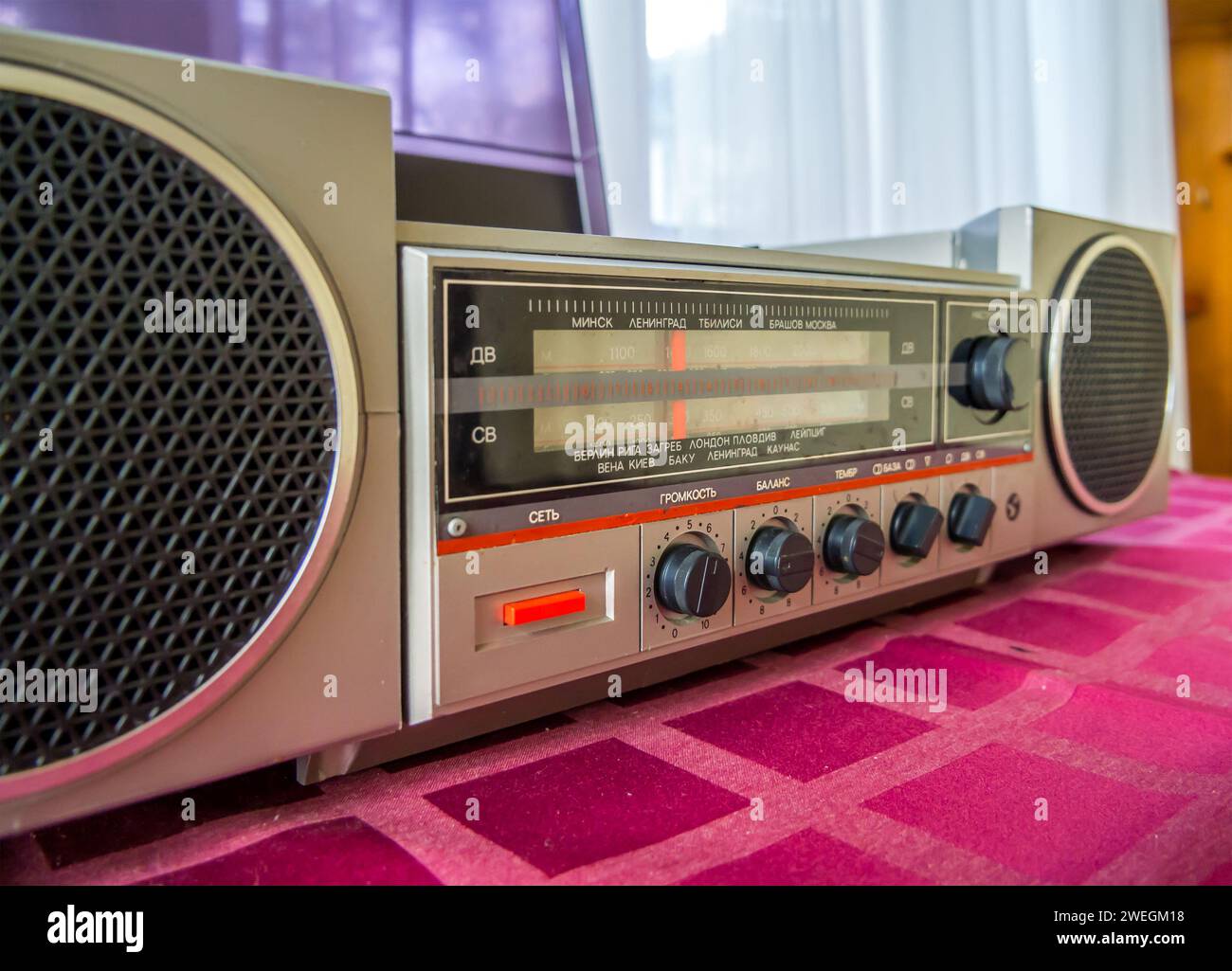 Sochi, Russia - February 12, 2023: Stationary transistor radio "Vega ...