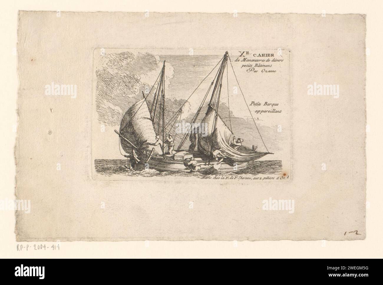Title print with small sailboat, 1738 - 1811 print paper etching ...