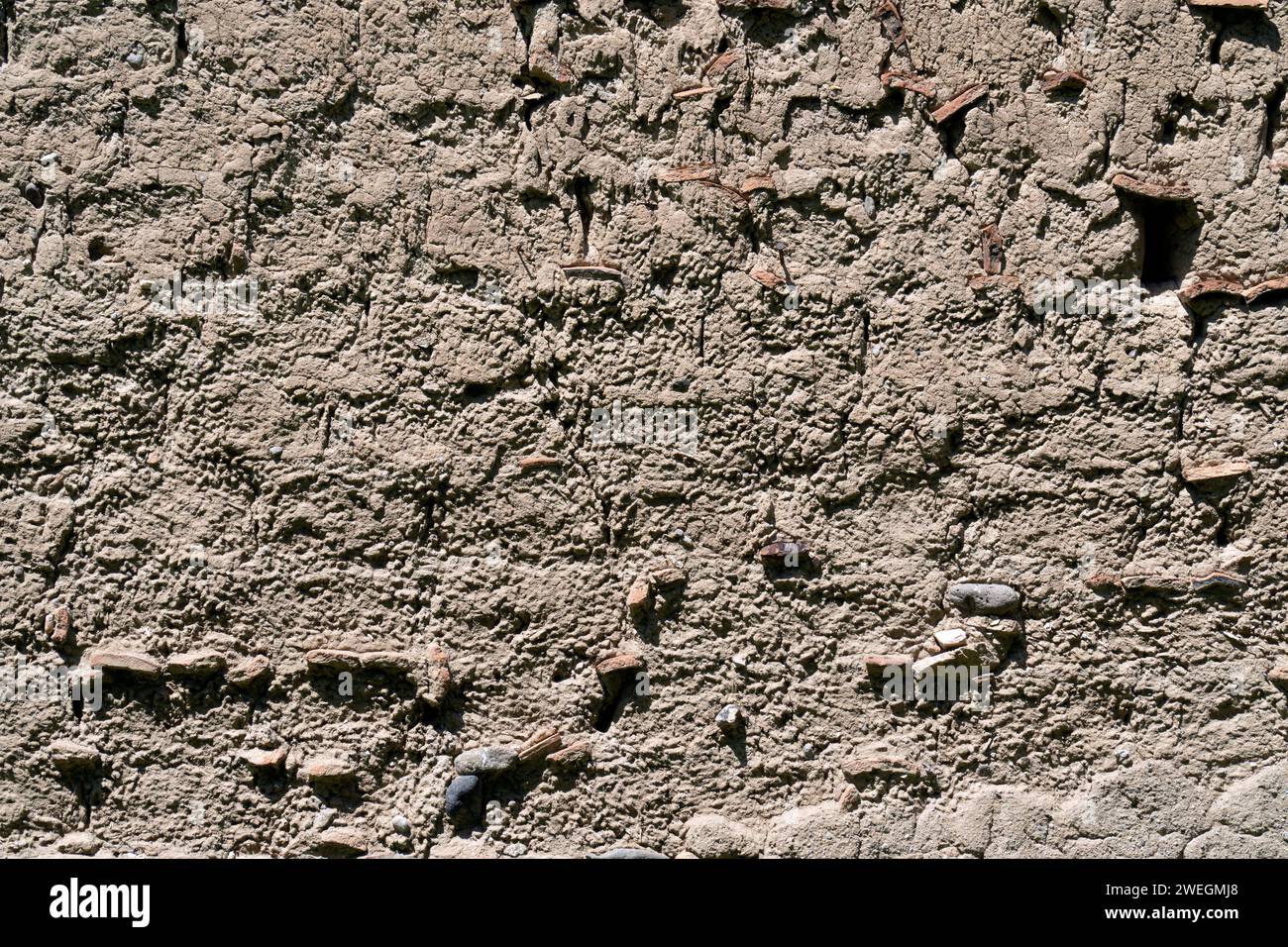 Plastered old clay adobe wall as natural background. Brown stucco ,old ...