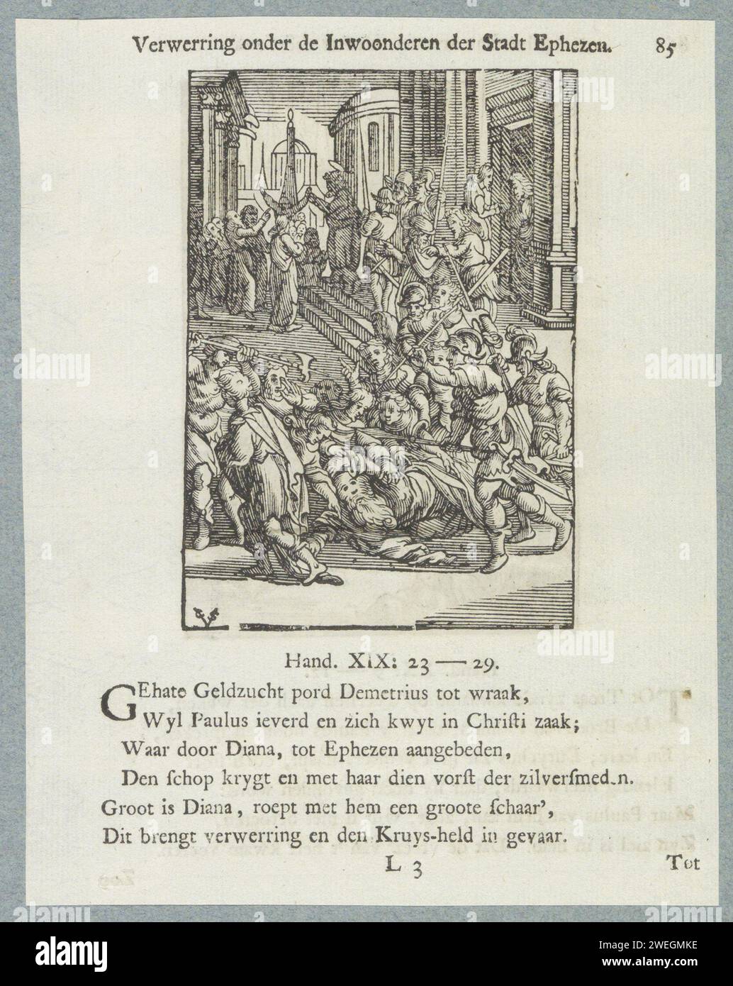 Passion of Paulus in Jerusalem, 1740 print When the apostle Paul wants ...