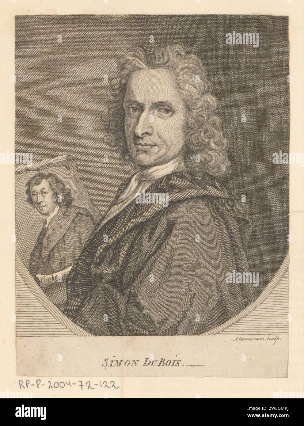 Portrait of Simon Dubois with a portrait of Henry Cooke in his hand ...
