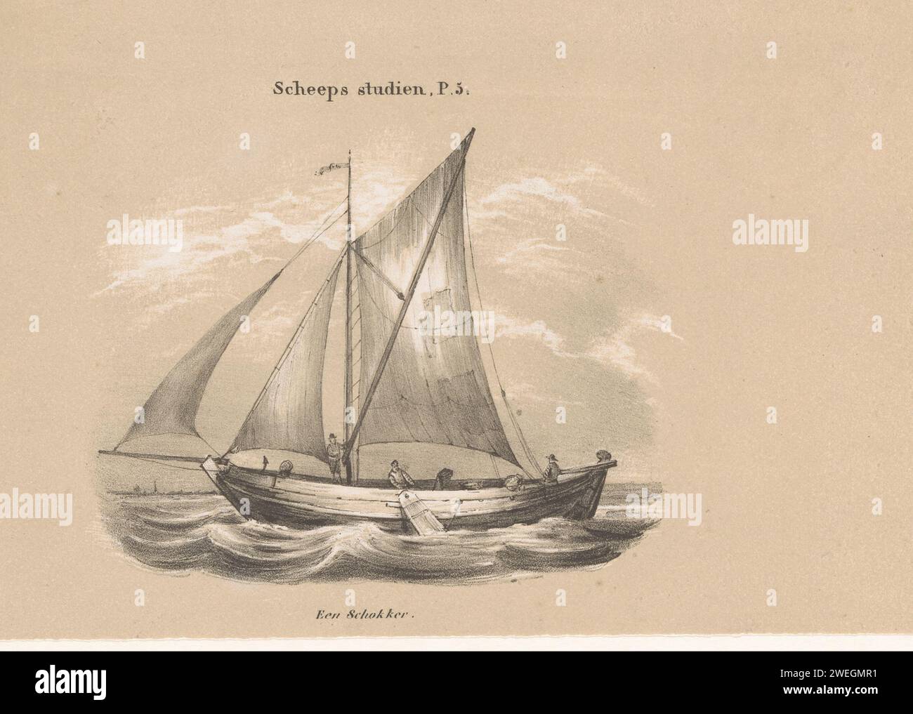 Schokker, Johannes Cornelis van Pappelendam, 1827 - 1884 print paper ...