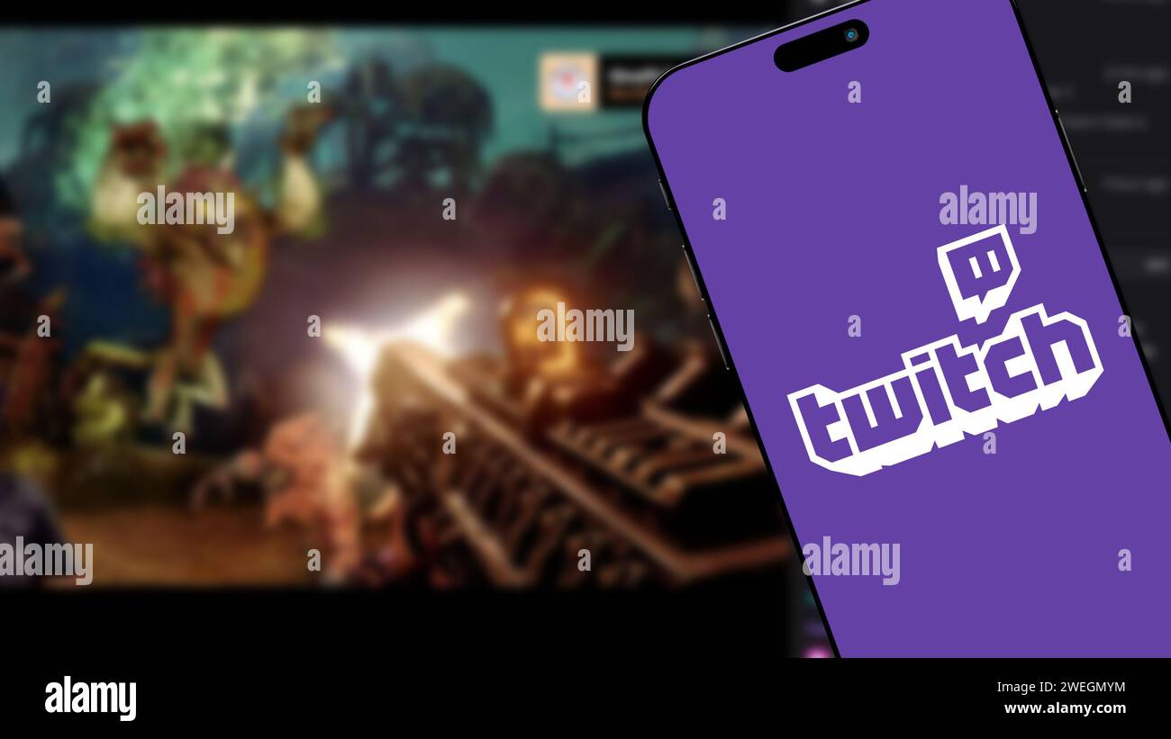 Istanbul, Turkey - 25 January 2024: Twitch brand logo on smartphone ...