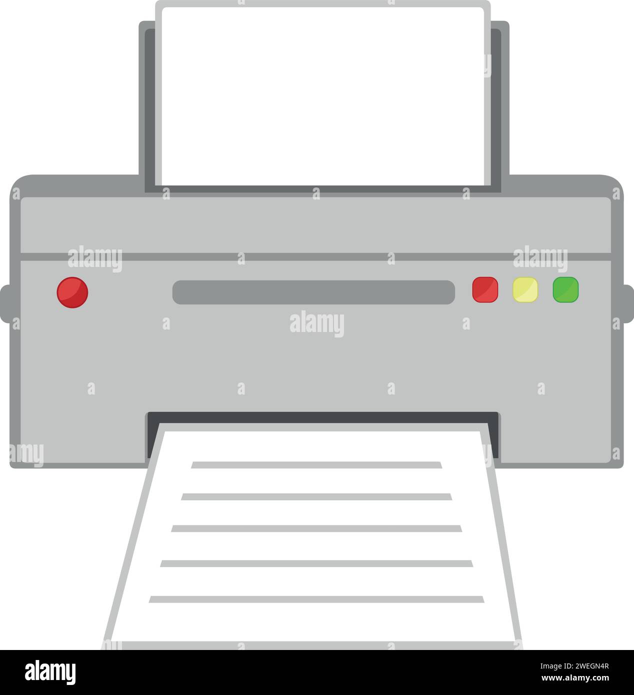 vector illustration printer printing a paper sheet Stock Vector Image ...