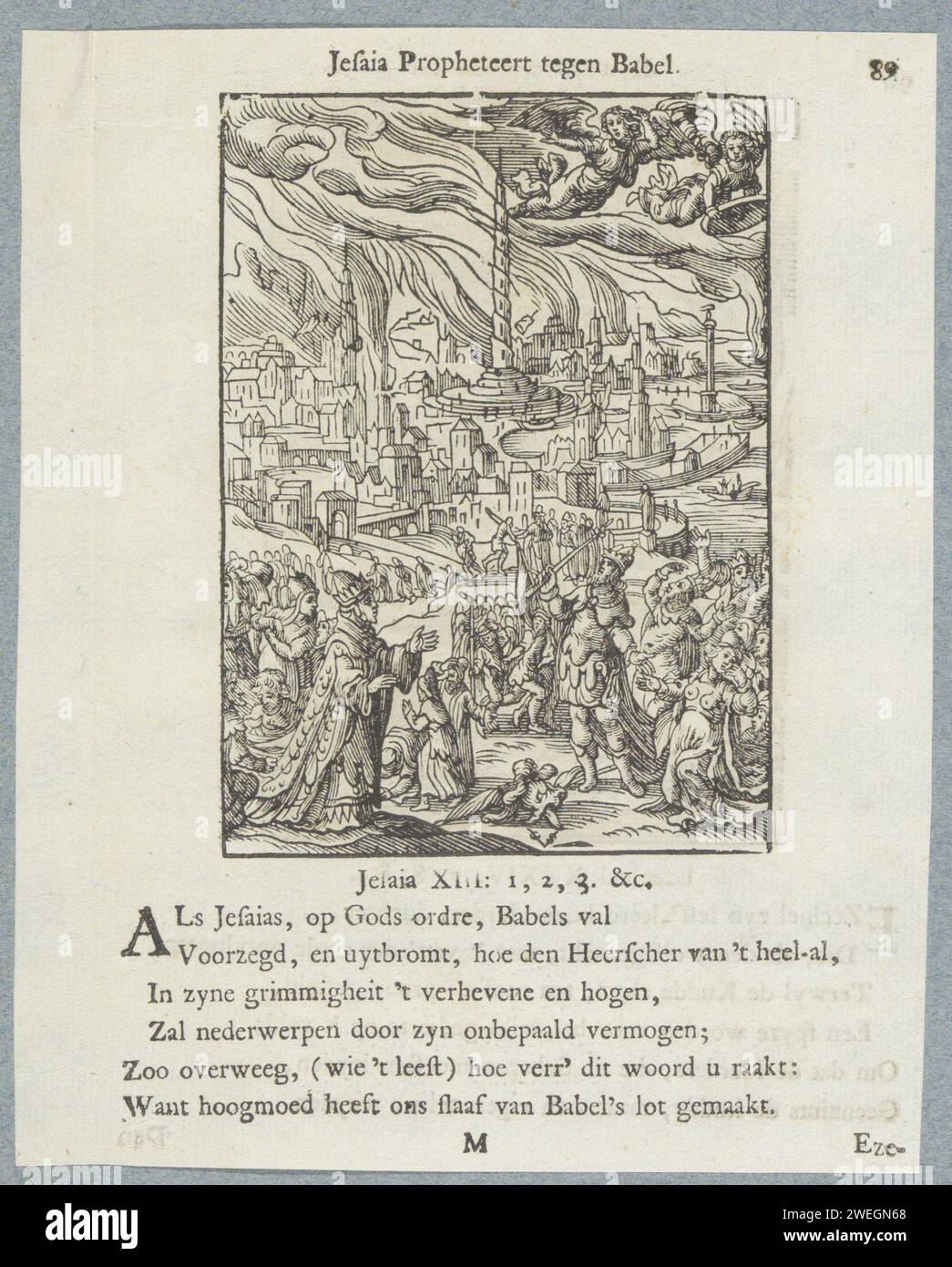 Prophecy about Babel, 1740 print Isaiah's prophecy about the ...