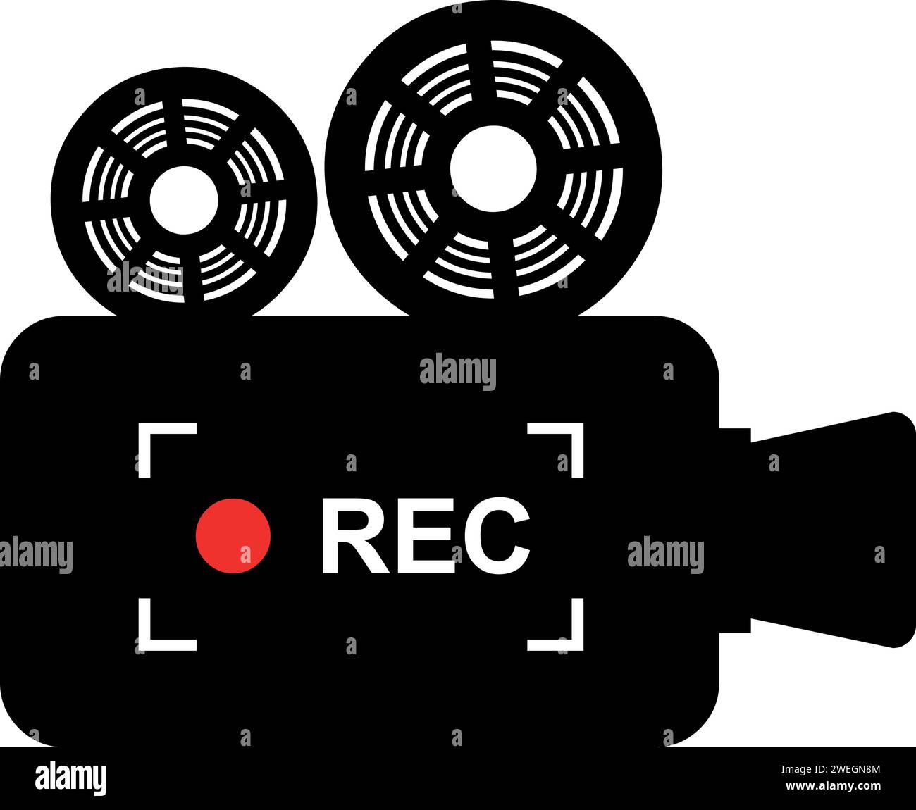 vector illustration black icon record film camera broadcast Stock ...
