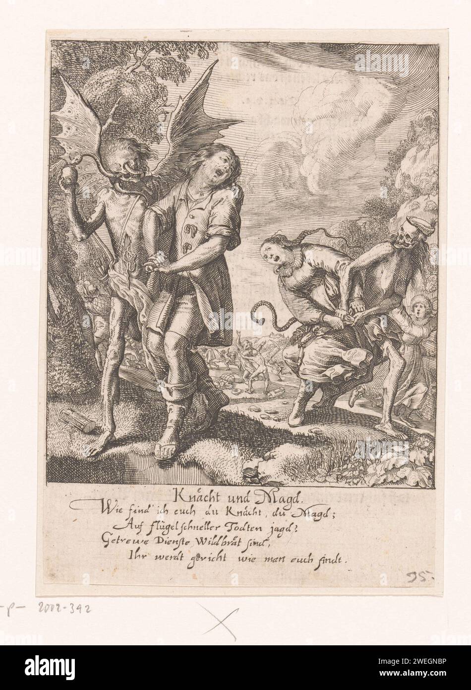 Man and Woman with Death, Rudolph Meyer, 1650 print A man and a woman ...