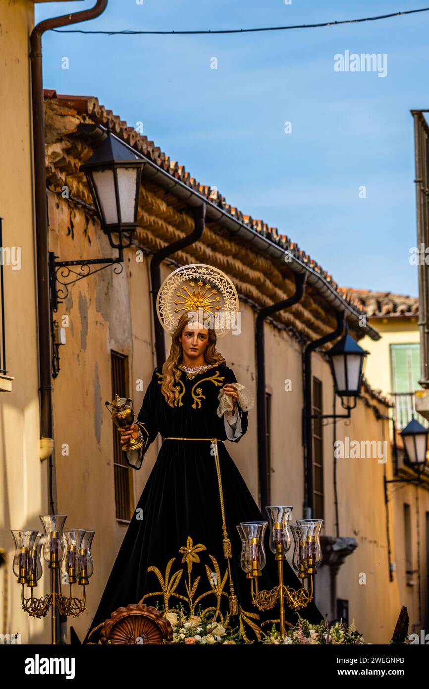 Zamora, Spain - April 7, 2023: Mary Magdalene sculpture during Holy ...