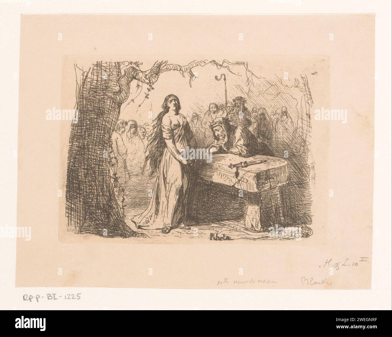 Young woman in the midst of Druids at a sacrificial table, Eugène ...