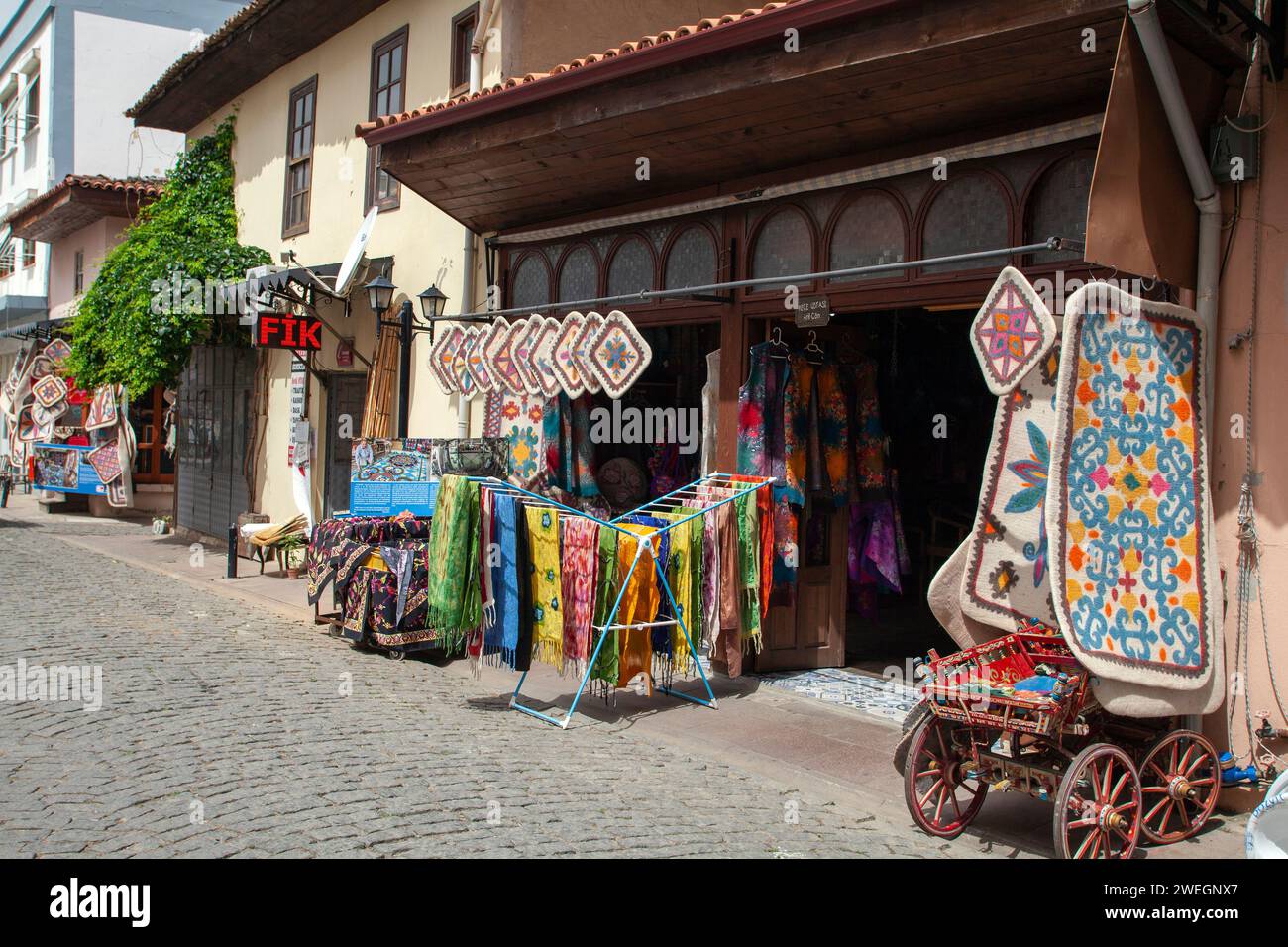 a shop selling tourist souvenirs in Tire, Izmir in Turkey Stock Photo ...