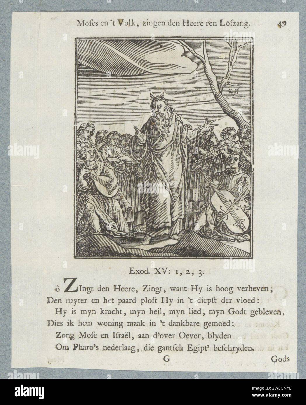 Moses and the Israelites raise a Danklied, 1740 print The Israelites ...