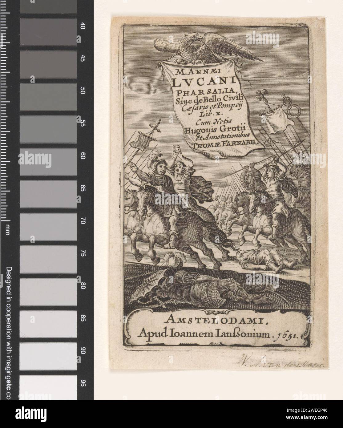 Battle of Pharsalus, Anonymous, 1651 print Riders on horseback during ...