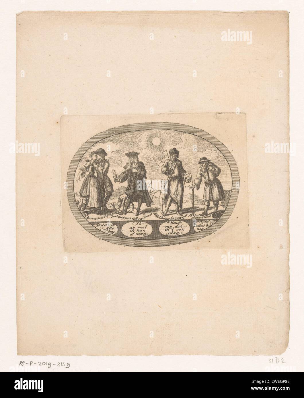 Allegory at the ages and love, Anonymous, 1700 - 1799 print paper ...