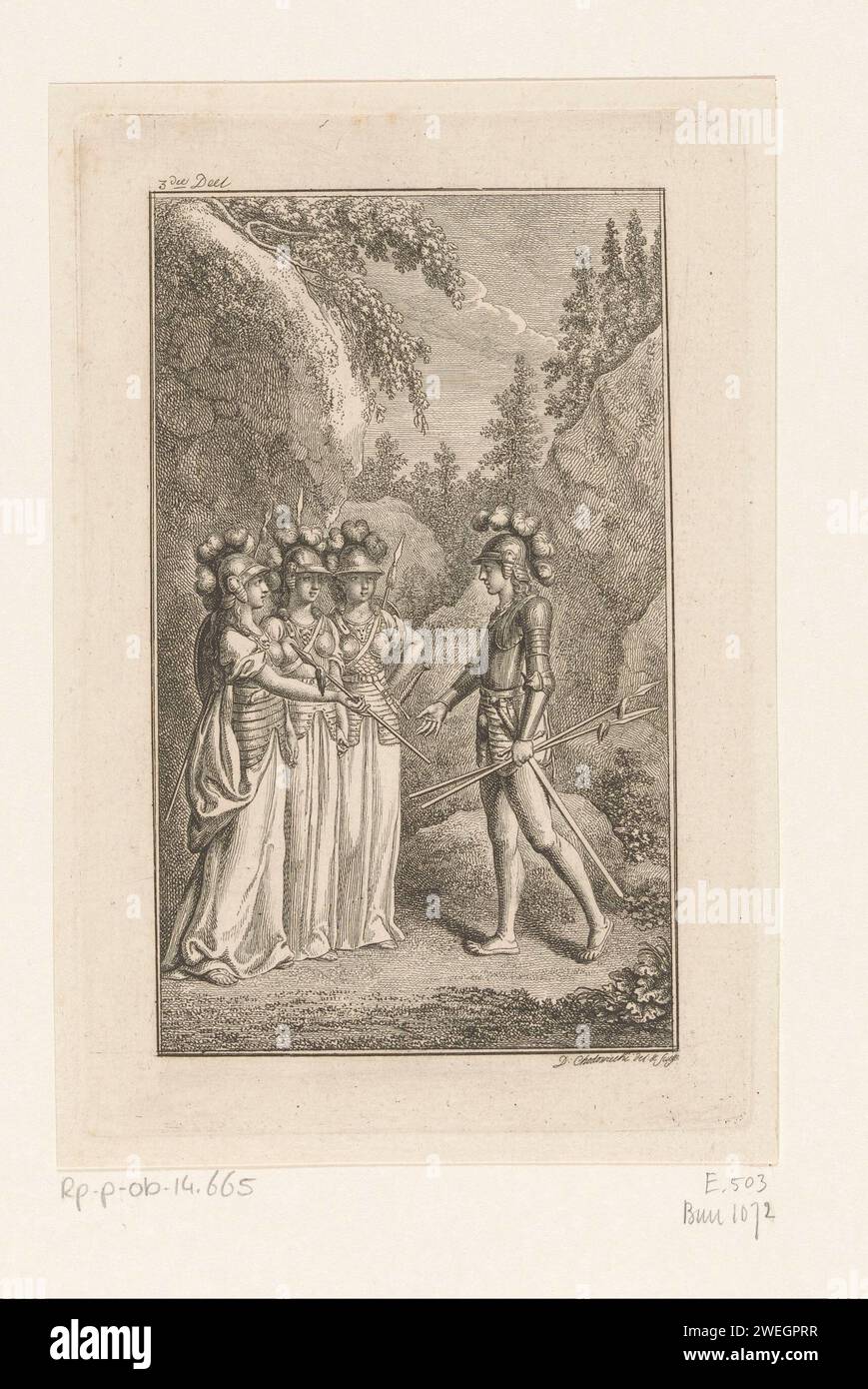 Hoder gets a spear from the Walkuren, Daniel Nikolaus Chodowiecki, 1784 ...