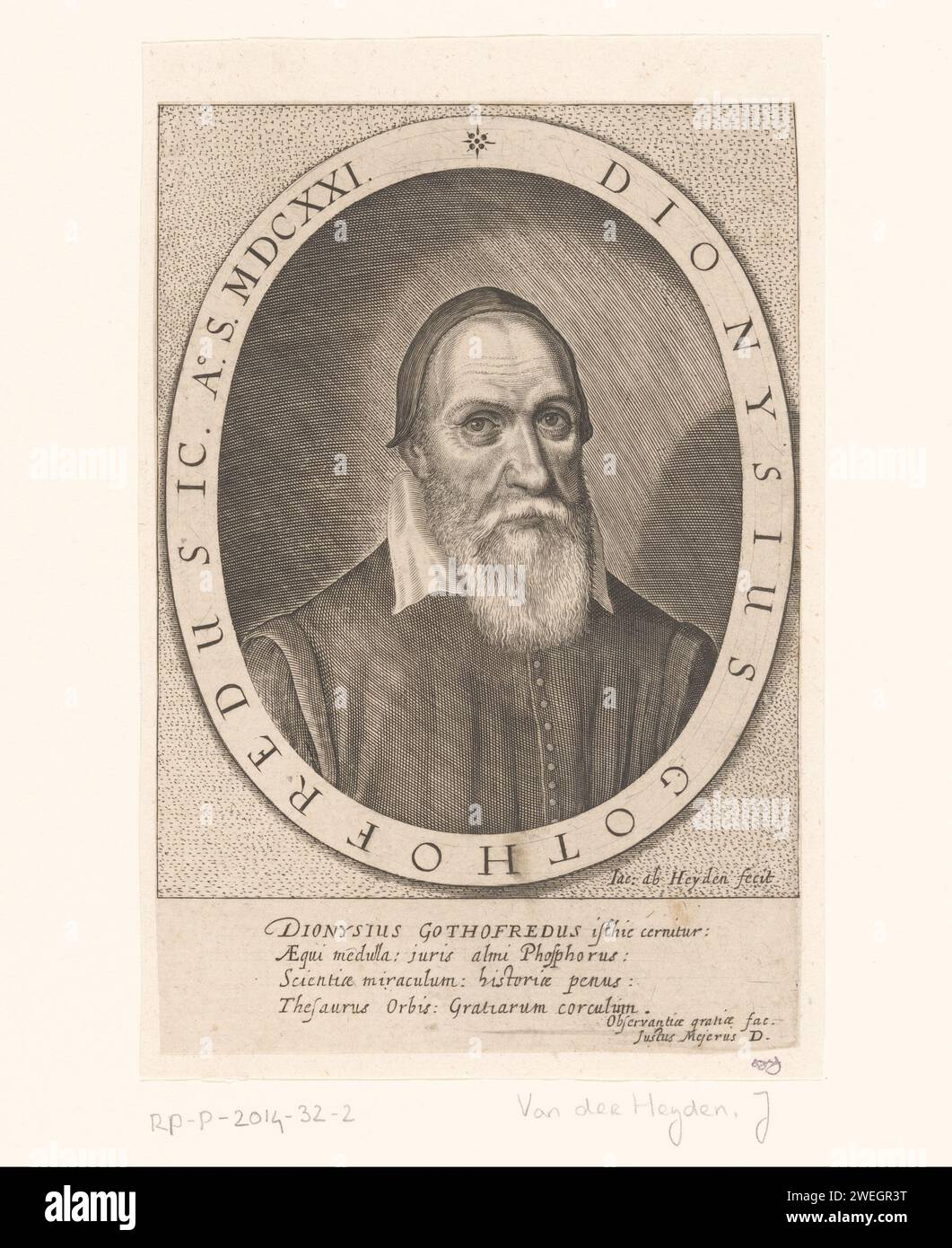 Portret van Denis Godefroy, 1621 print Bust of the scholar Dionysius ...