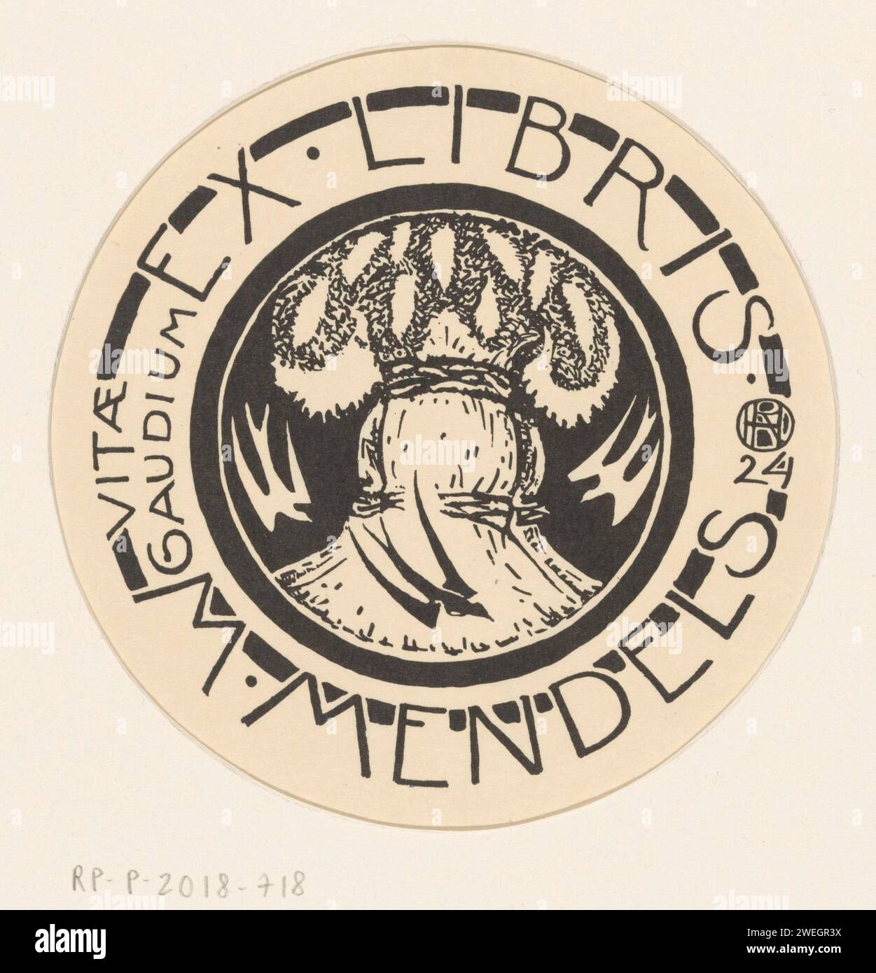 Ex Libris van Maurits Mendels, Richard Nicolaüs Roland Holst, 1924 ...