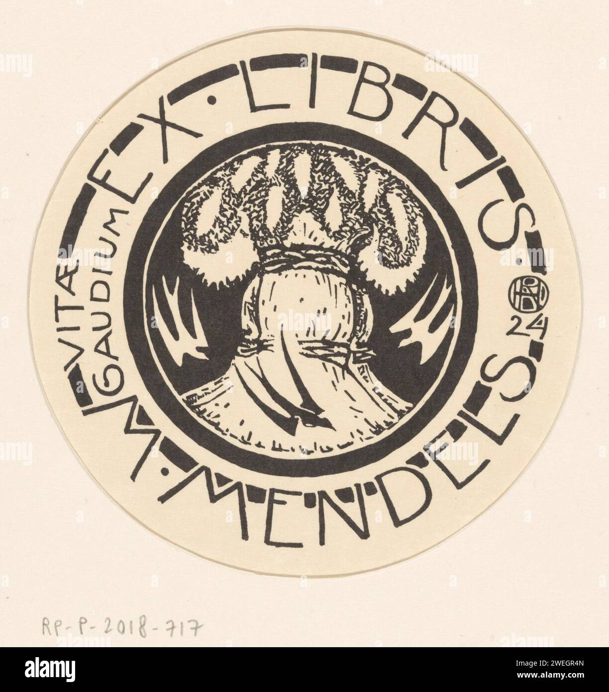 Ex Libris van Maurits Mendels, Richard Nicolaüs Roland Holst, 1924 ...