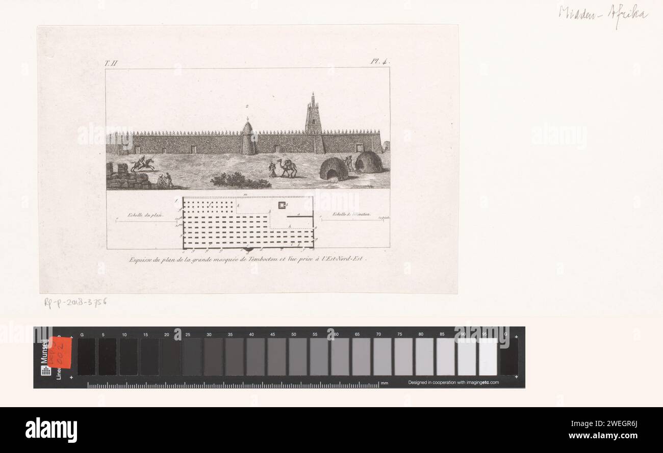 View of the Djinguereber Mosque in Timbuktu, François Louis Couché ...