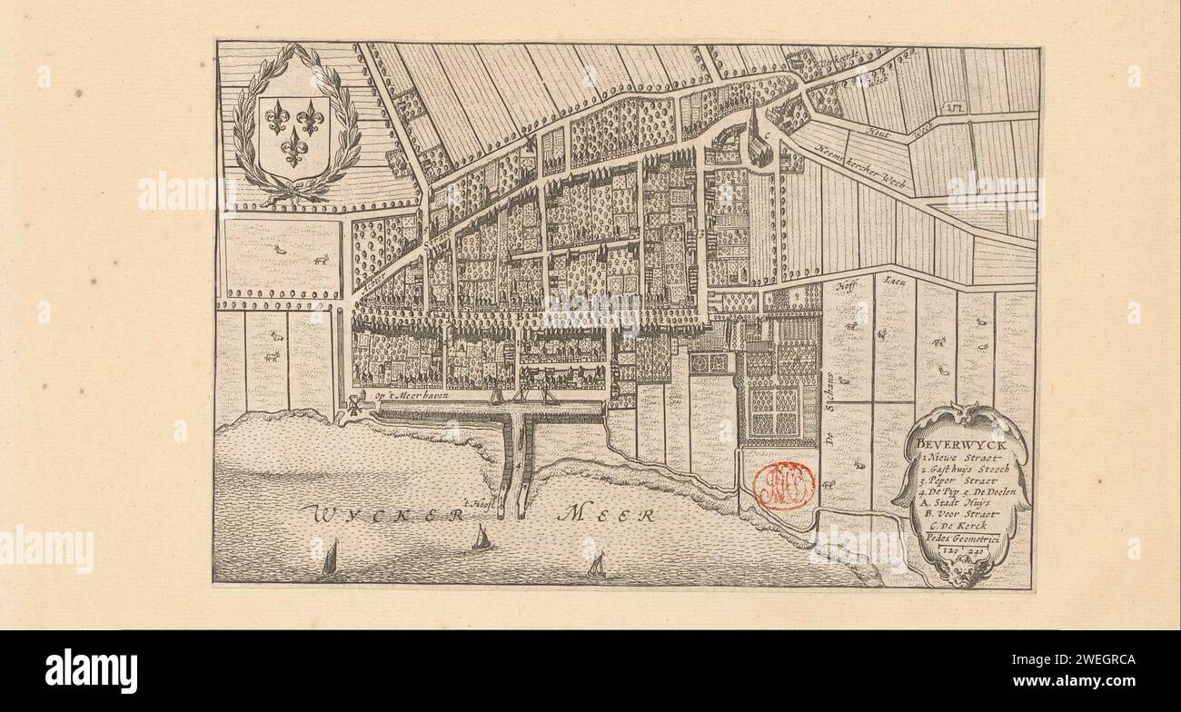Map of Beverwijk, Anonymous, 1632 - 1652 print Map in a nutshell ...