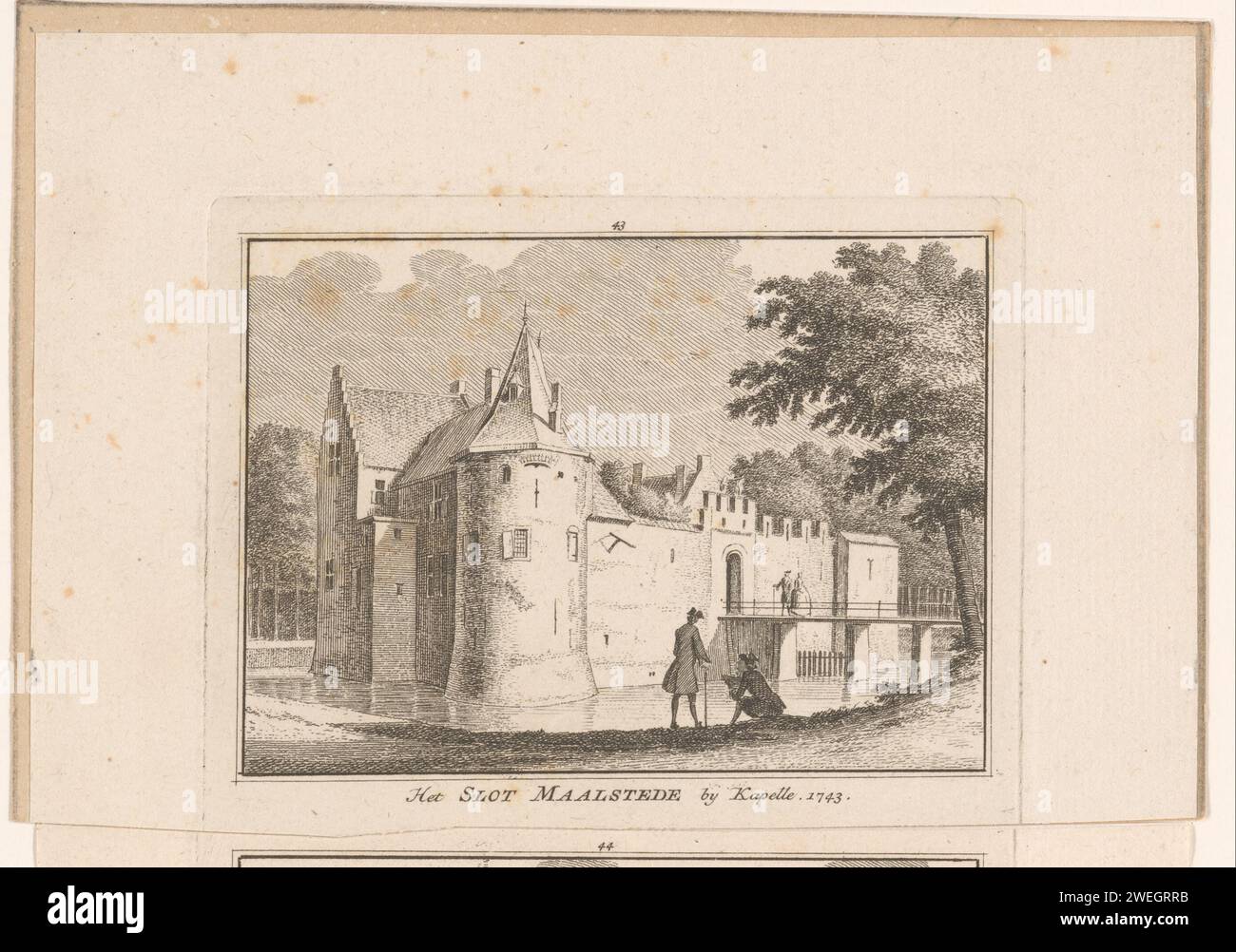 View of Kasteel Maalstede, 1743, Hendrik Spilman, After Cornelis Pronk ...
