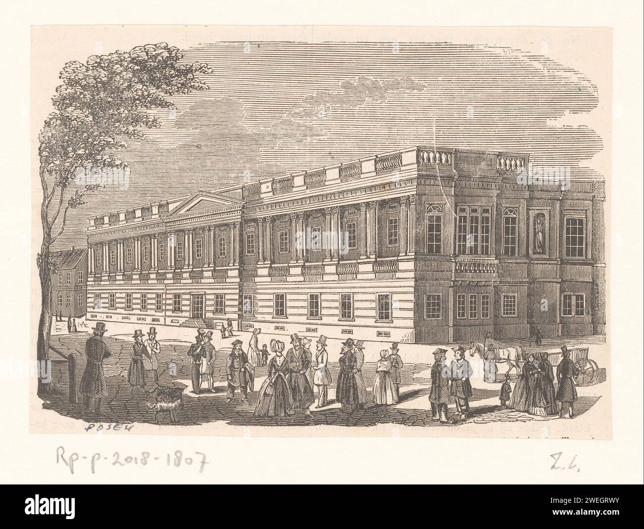 View of the Library, in Poznań, Anonymous, 1847 print With Dutch text ...