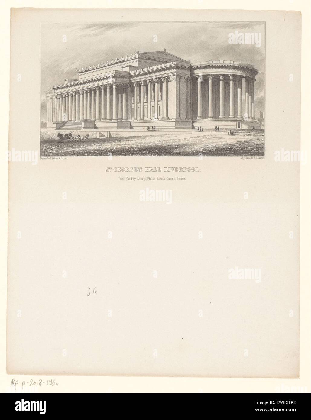 View of St George's Hall, in Liverpool, William Home Lizars, After T ...