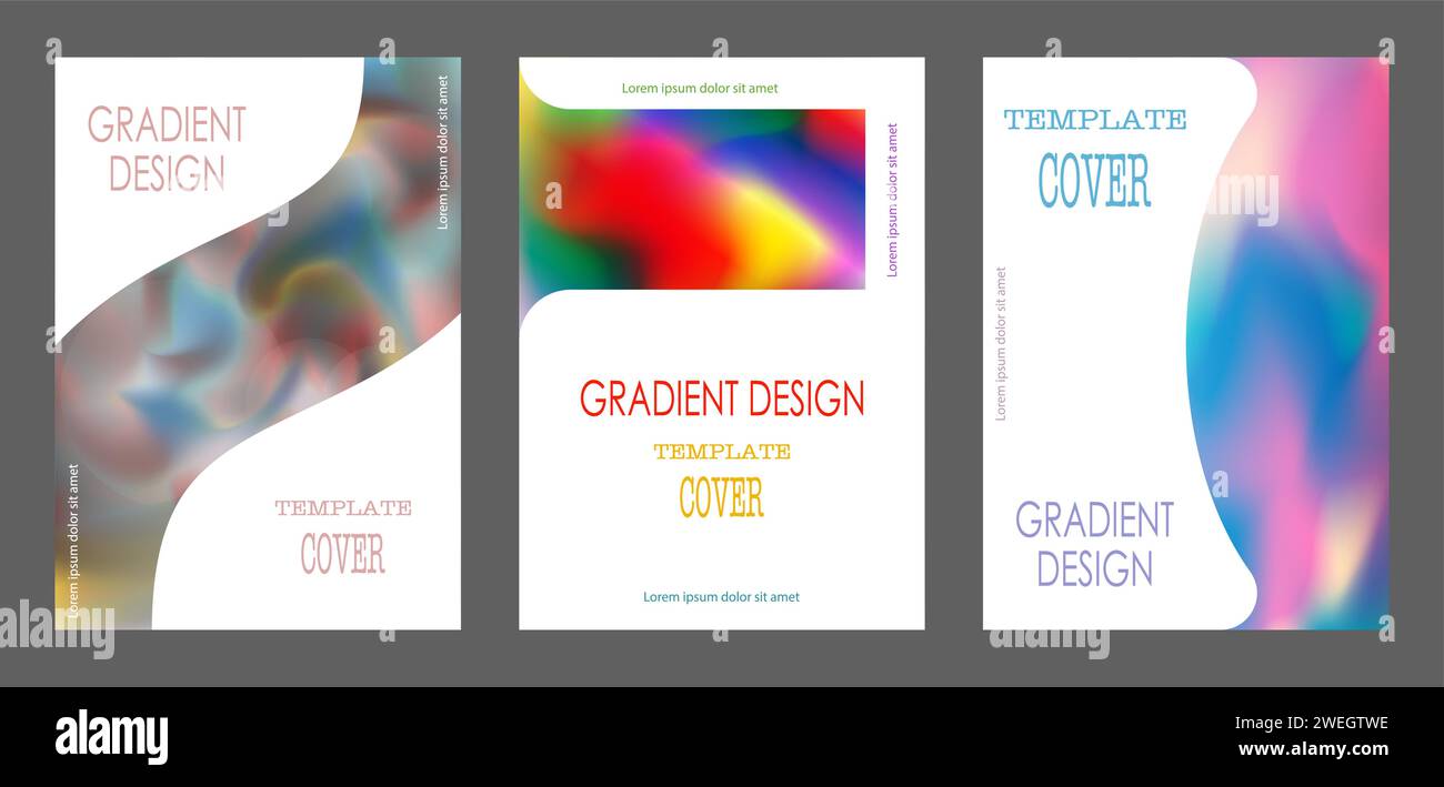 A set of backgrounds with a colorful gradient. Layout for the cover ...