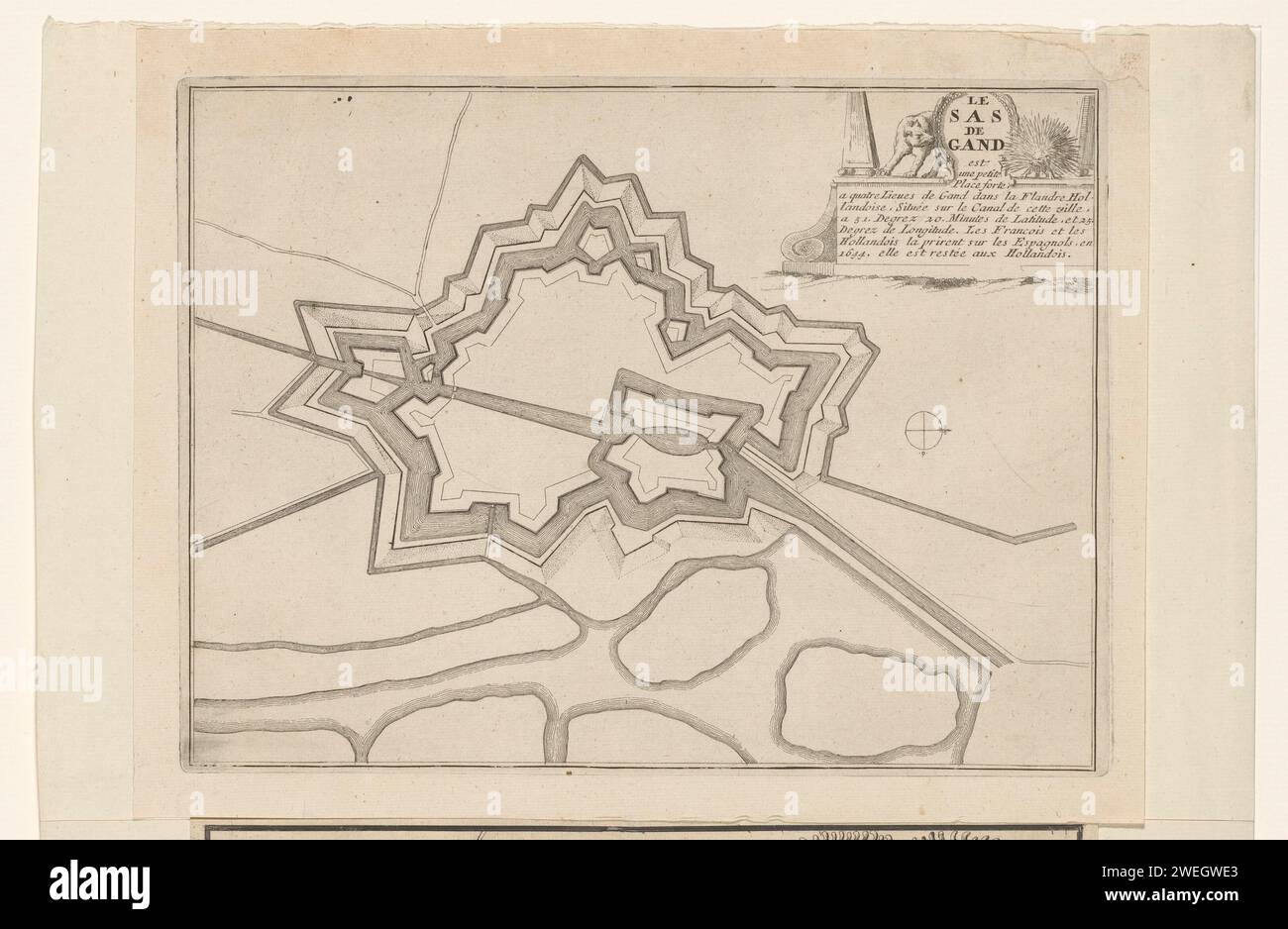 Fortress map of Sas van Gent, Anonymous, Nicolas de Fer (Possibly ...
