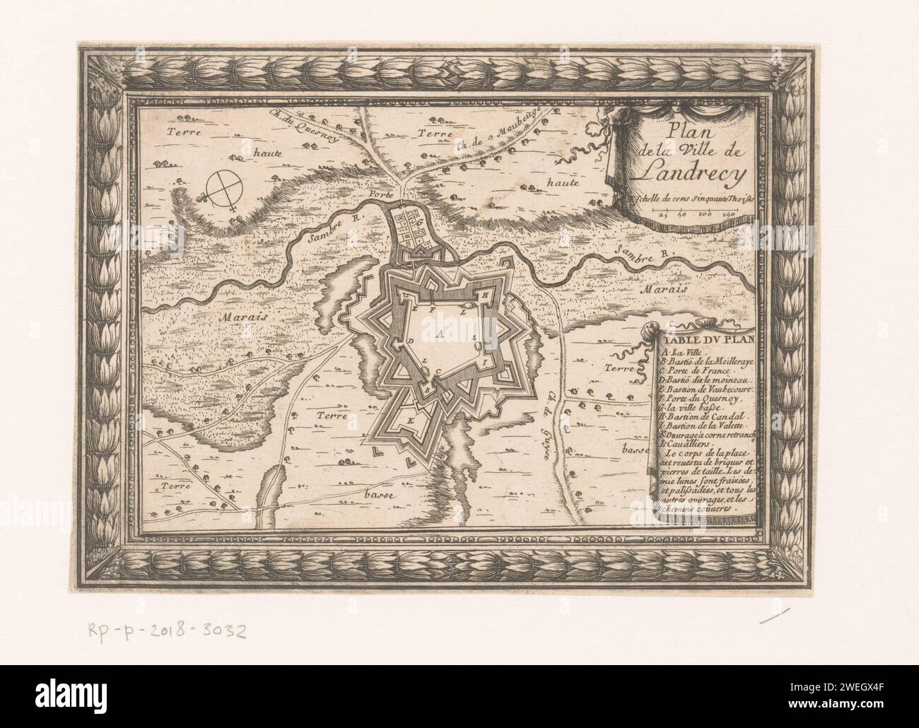 Map of Landeschie, Anonymous, 1700 - 1729 print paper etching ...