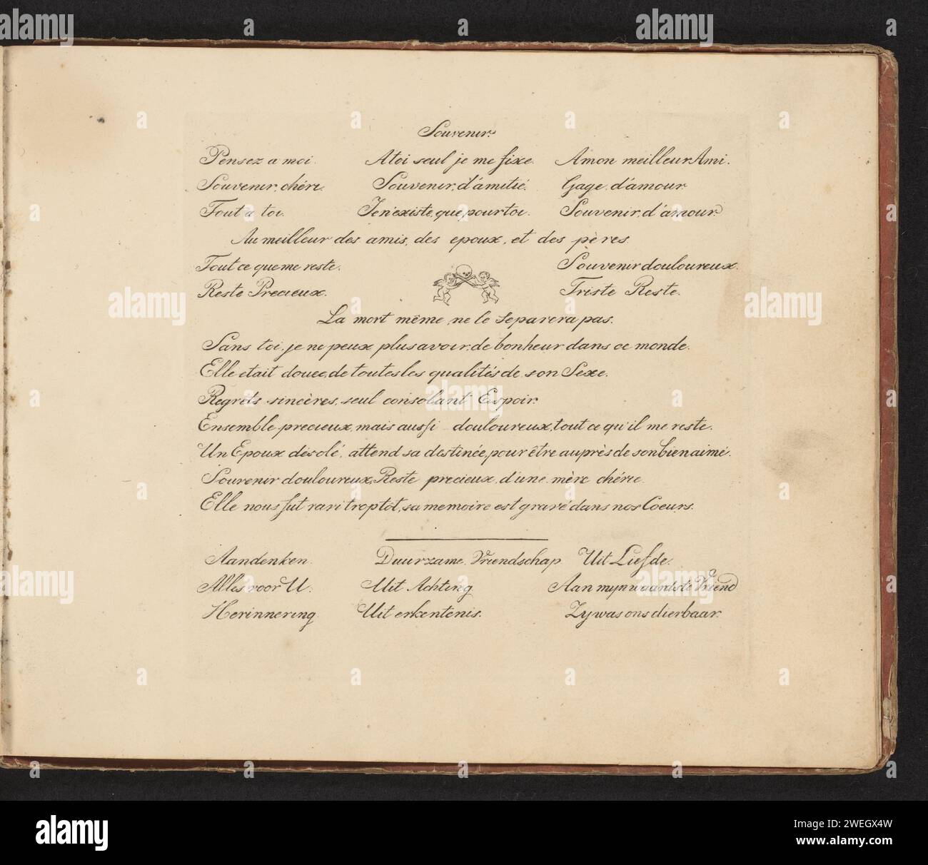 Text examples of memorial texts, j.d. Brix, c. 1800 - c. 1810 print ...