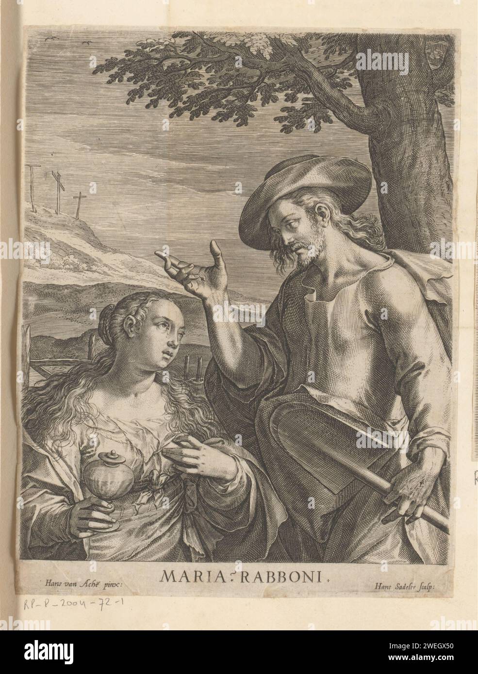 Christ appears as a gardener to Maria Magdalena, 1560 - 1600 print ...