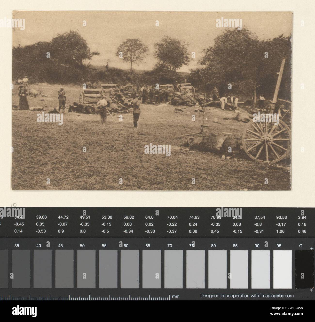 A battery German "77" shot into pieces by the formidable French "75 ...