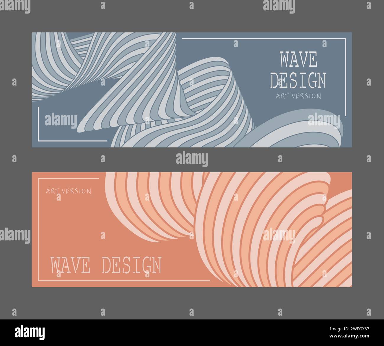 Creative wavy line design. A new trend in the design of covers, banners ...