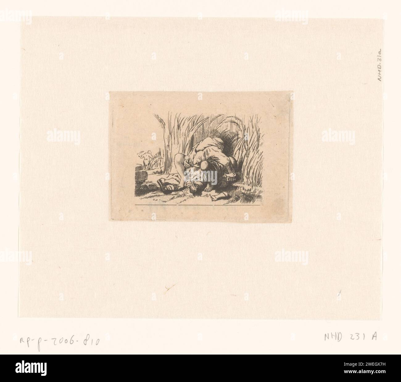 The Monk In The Cornfield Anonymous After Rembrandt Van Rijn After