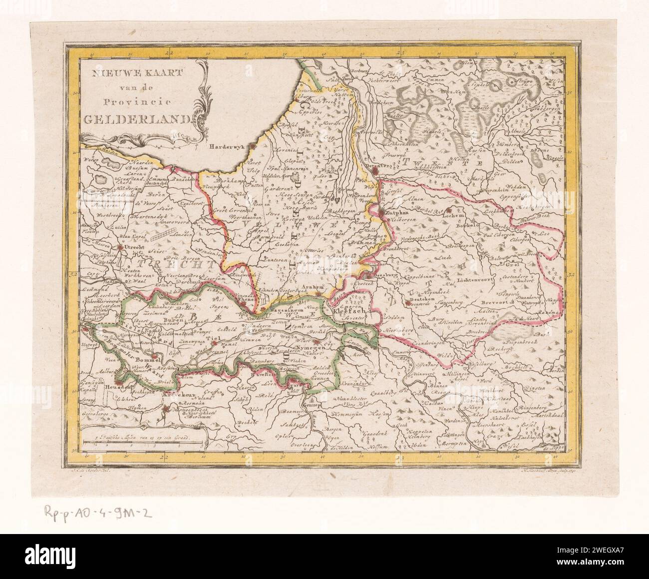 Map of Gelderland, H. Klockhoff, after Johann Christoph de Roeder, 1792 ...