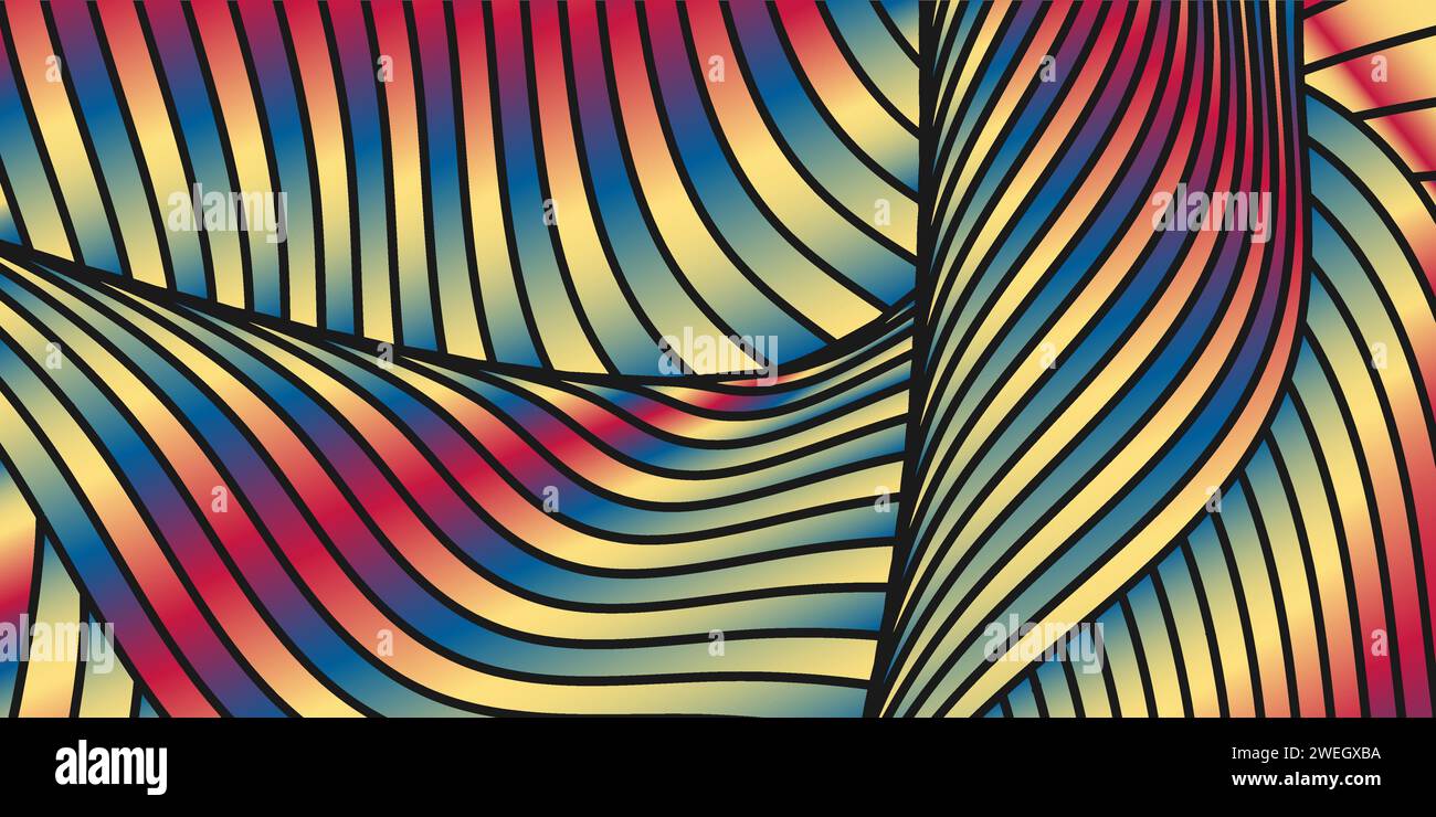 Gradient pattern of wavy lines. Colorful background for creative design ...