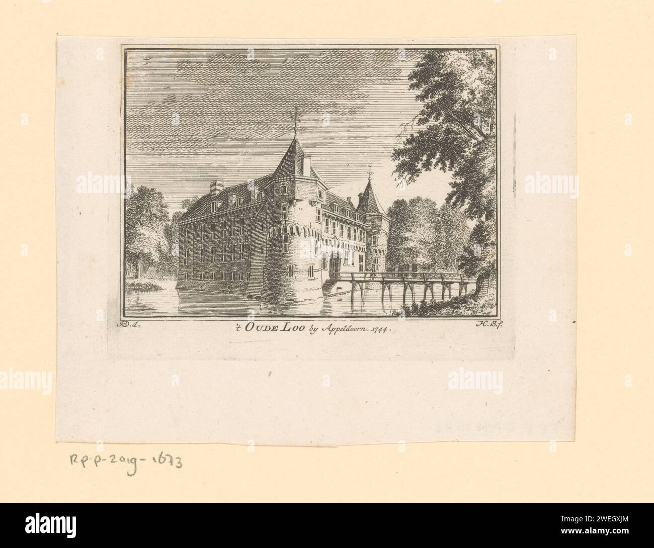 View of the Oude Loo, 1744, Hendrik Spilman, after Jan de Beijer, 1745 ...