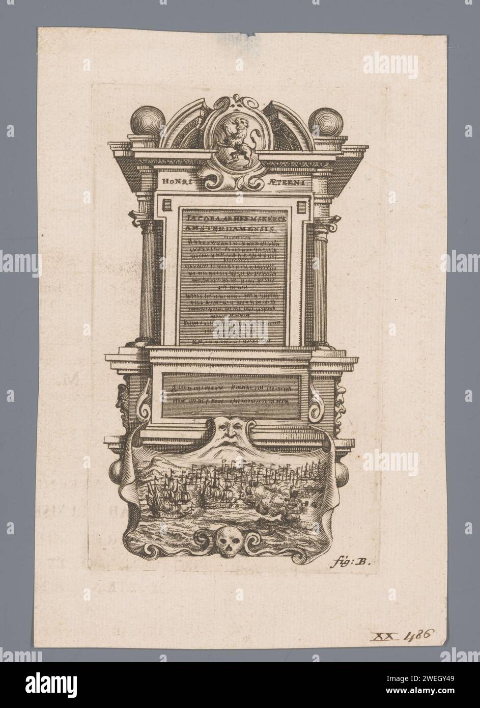 Burial monument for vice admiral Jacob van Heemskerck in the Oude Kerk in Amsterdam, Anonymous ...