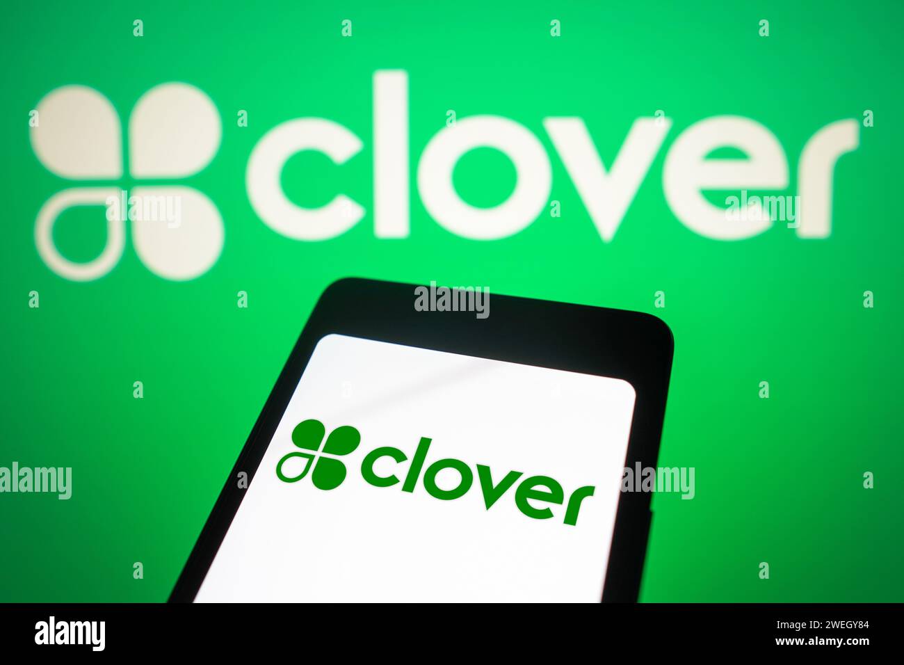 Brazil. 25th Jan, 2024. In this photo illustration, the Clover Network logo is displayed on a ...