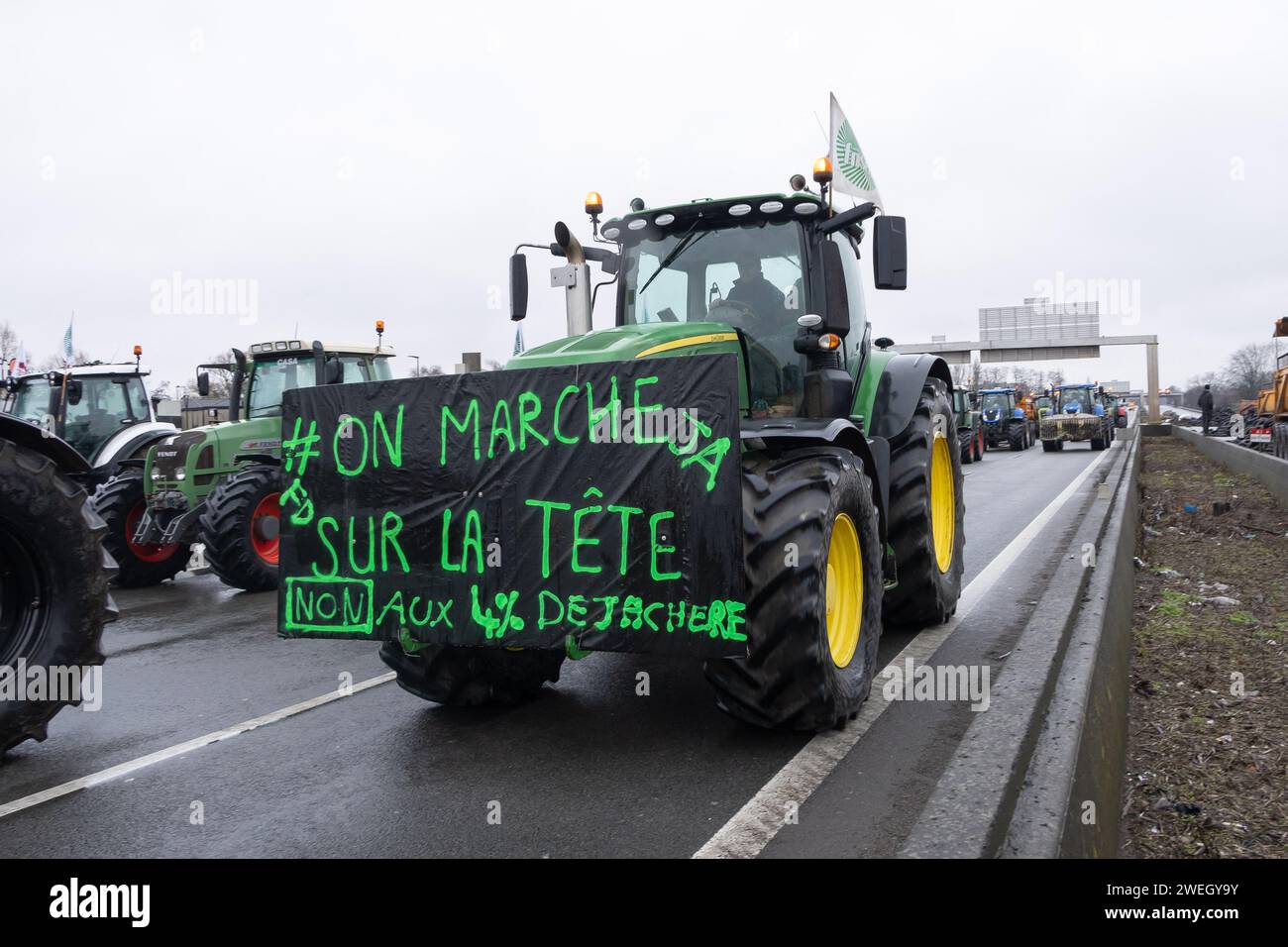 France. 25th Jan, 2024. Frenchs Farmers in the North of France ...