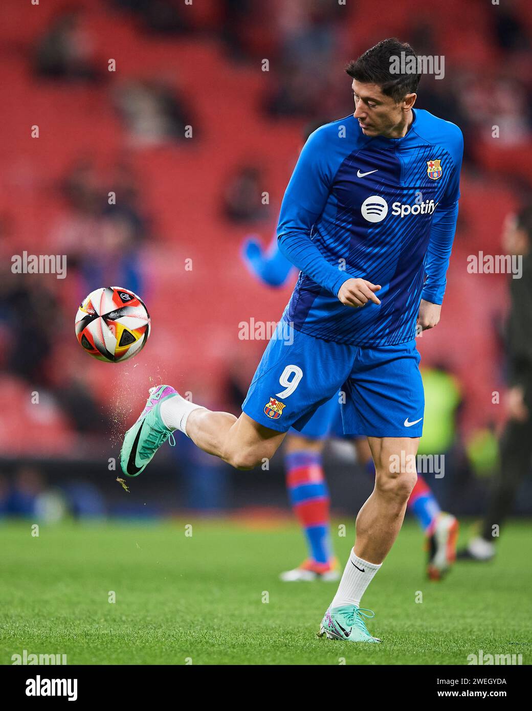 Robert Lewandowski of FC Barcelona in action during the Copa El Rey ...