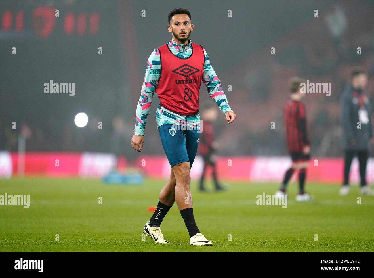 Bournemouth's Lloyd Kelly warming up prior to kick-off before the ...