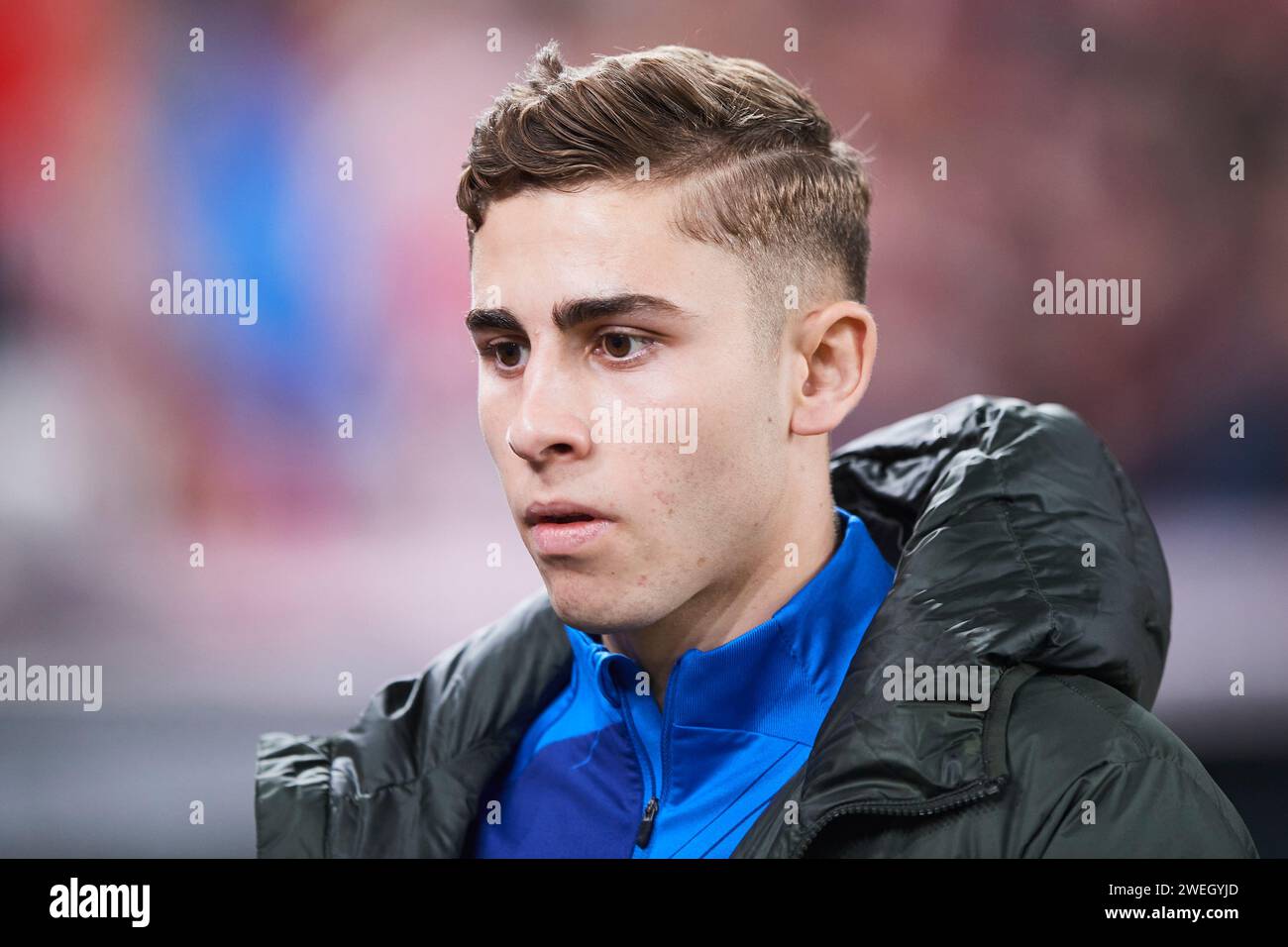 Fermin Lopez of FC Barcelona looks on during the Copa El Rey Round of 8 ...