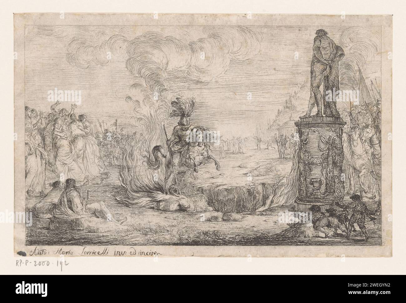 Dood van Marcus Curtius, Antonio Maria Tomicelli, c. 1700 - c. 1750 ...