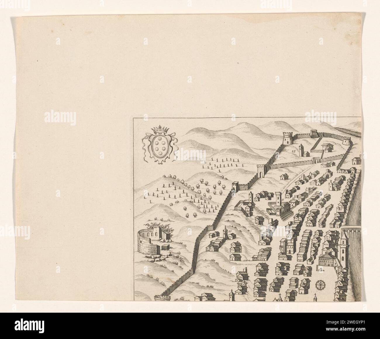 Map of an Italian city (part at the top left), Anonymous, 1600 - 1699 ...