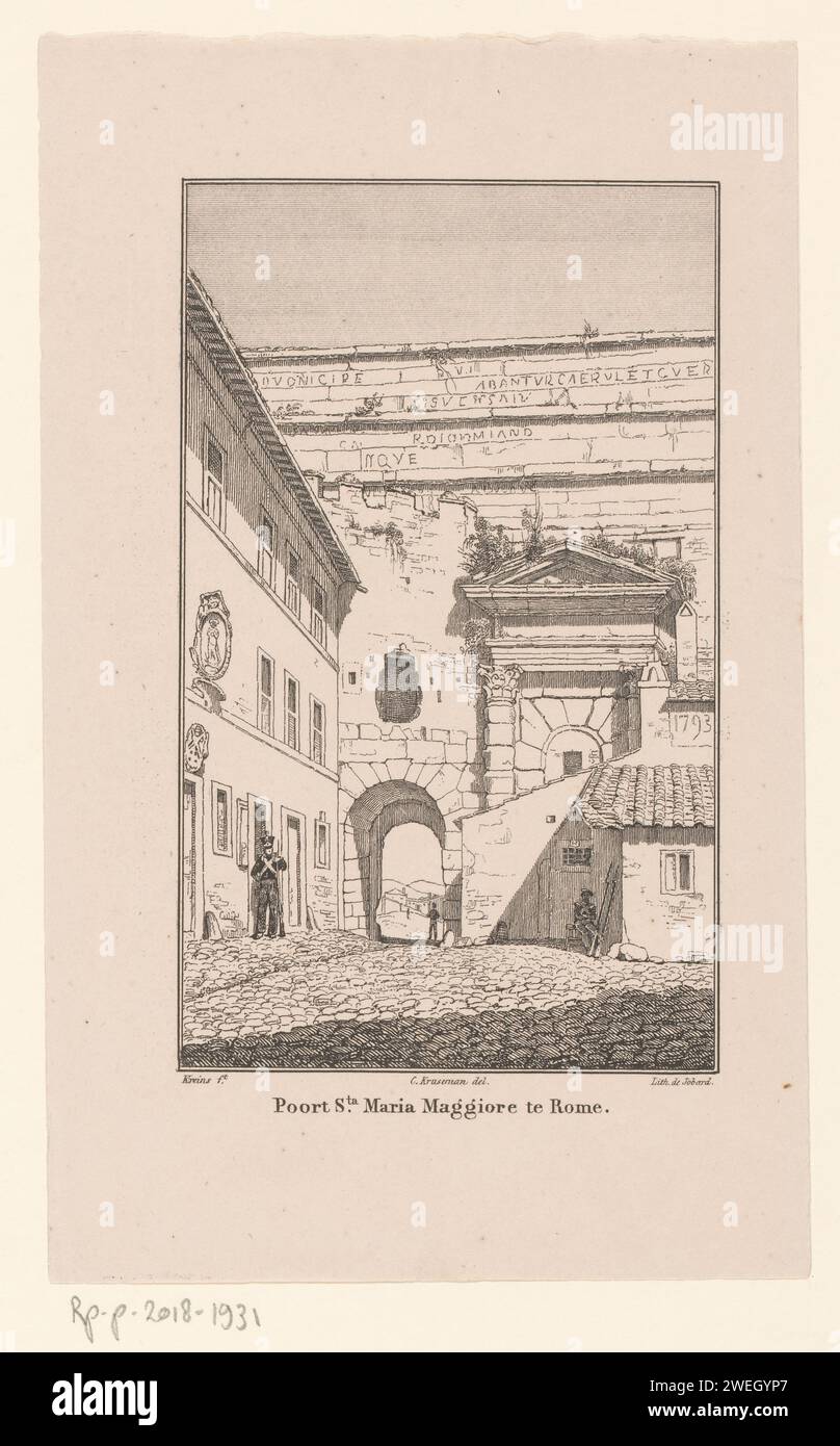 View of the Porta Maggiore, in Rome, Hilaire Antoine Kreins, After ...