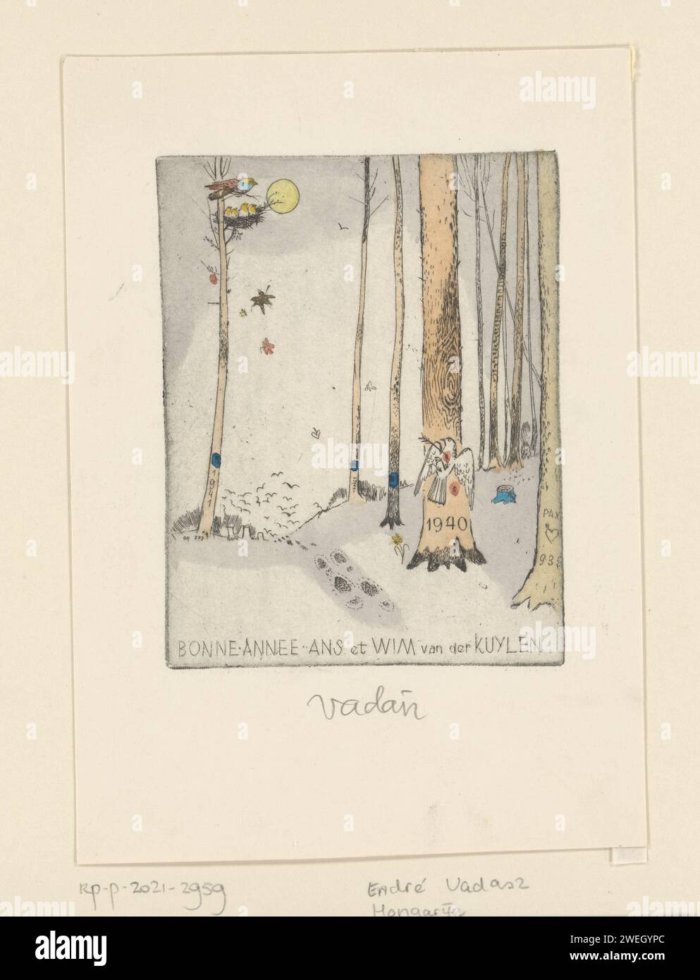 New Year's wish for 1940 from Ans and Wim van der Kuylen, Endre Vadász ...