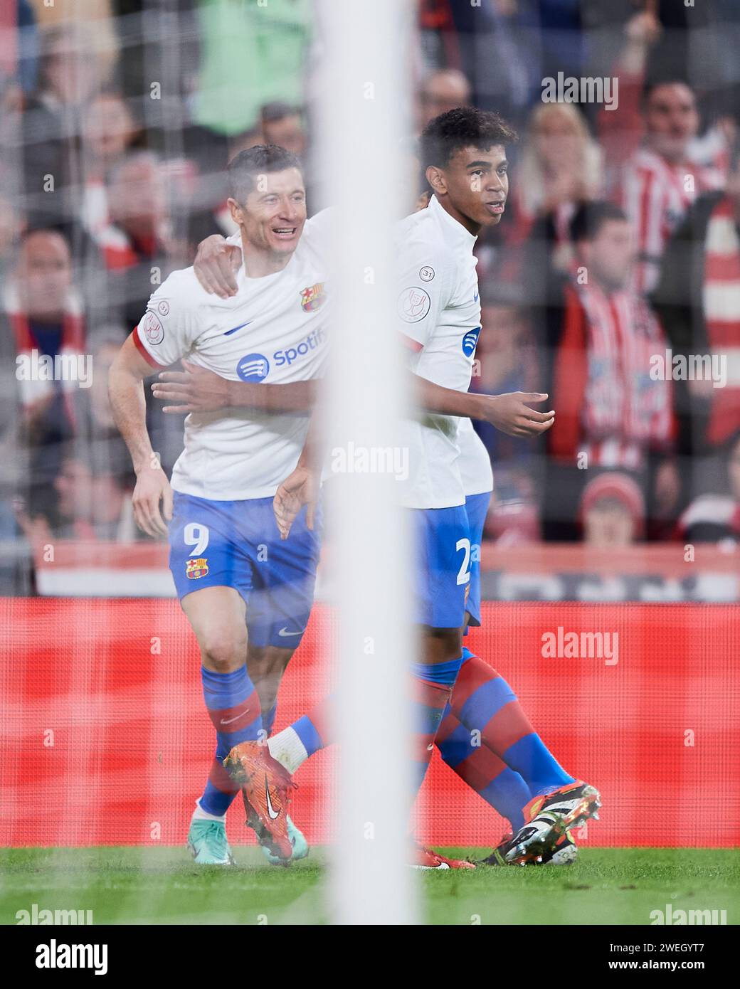 Robert Lewandowski of FC Barcelona reacts during the Copa El Rey Round ...