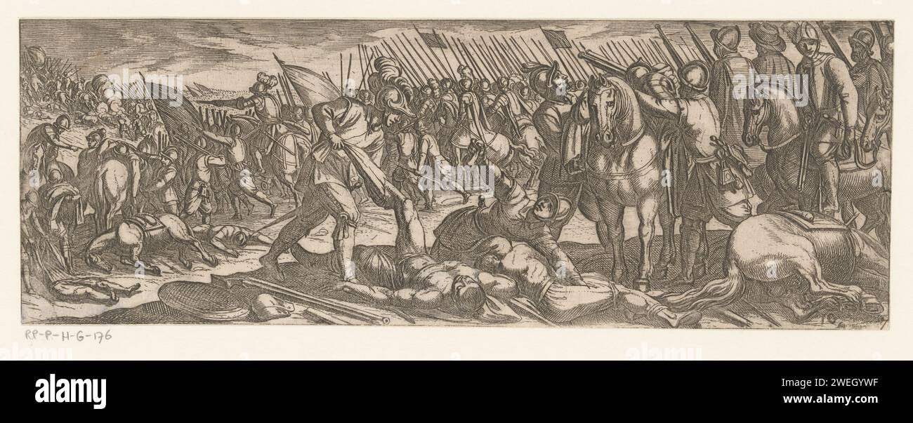 Victorious soldiers steal the possessions of the dead, Antonio Tempesta ...