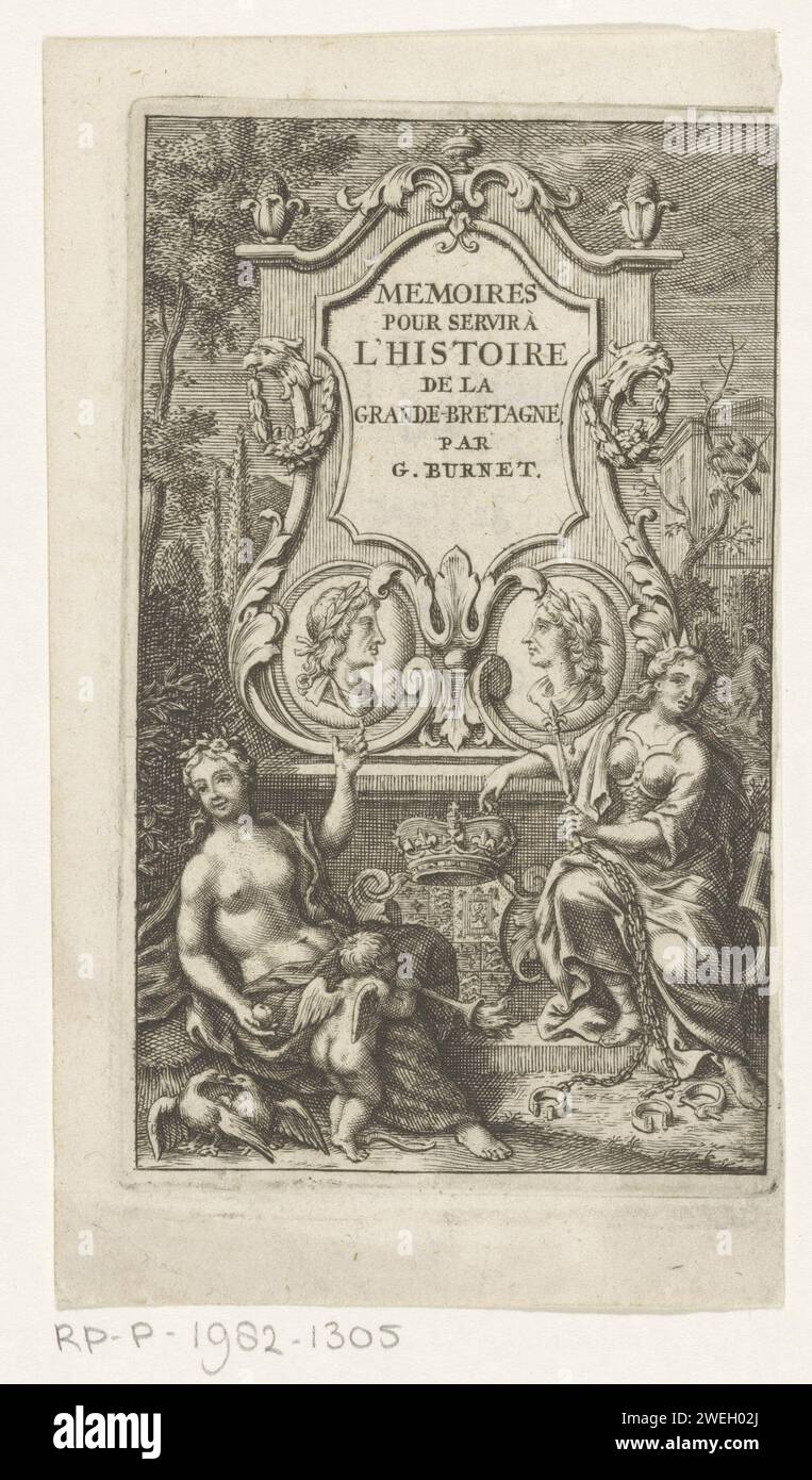 Two women at Monument with Emperor Portraits, 1725 print An ornamented ...
